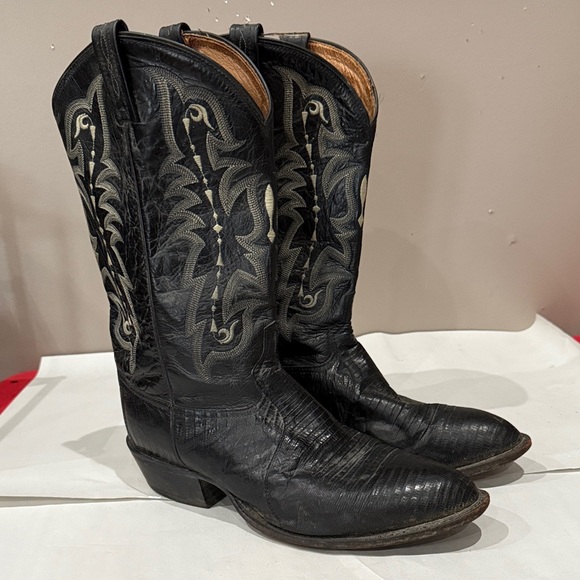 Tony Lama | Shoes | Tony Lama Black And Cream Western Boots | Poshmark